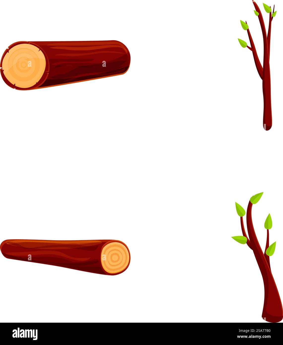 Timber material icons set cartoon vector natural lumber hi-res stock ...