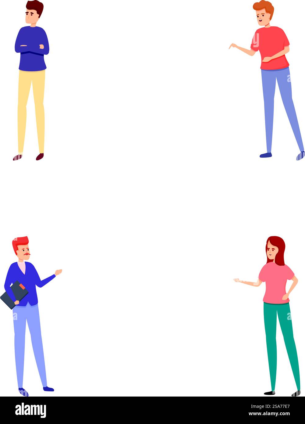 Choice process icons set cartoon vector. People thinking and making decision. Problem solving ...