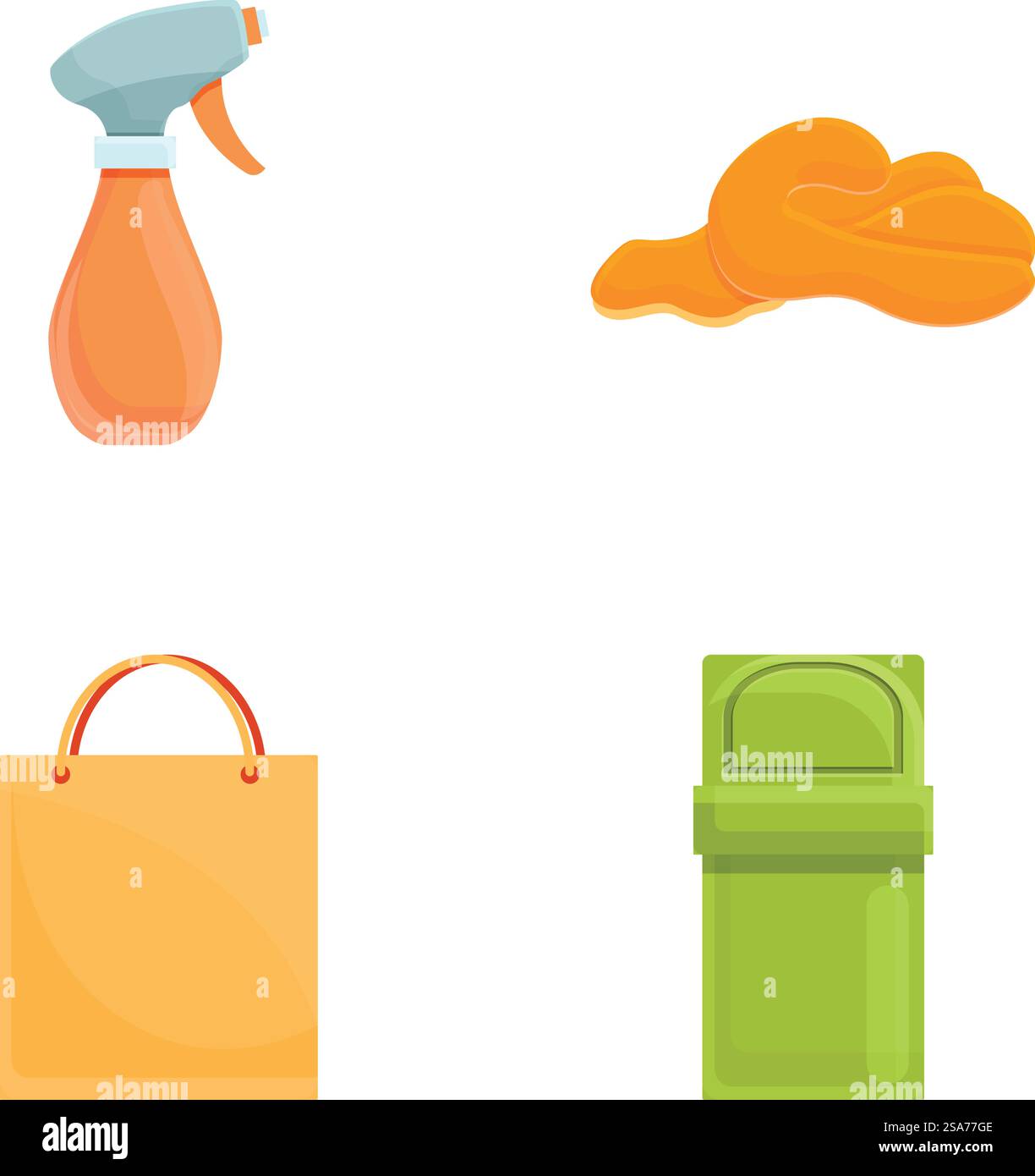 Garbage icons set cartoon vector. Various inorganic household waste ...