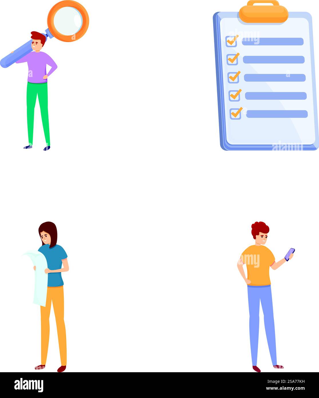 Effective planning icons set cartoon vector. People managing time ...