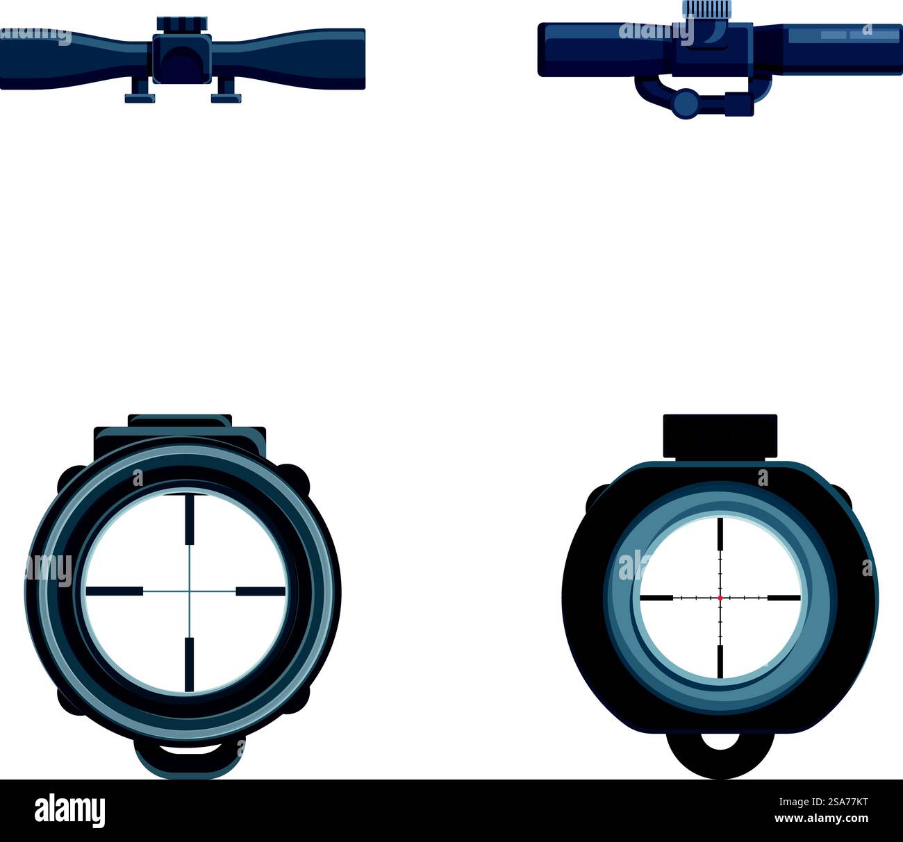 Sniper scope icons set cartoon vector. Various sniper optical sight ... Sniper scope icons set cartoon vector. Various sniper optical sight ...
