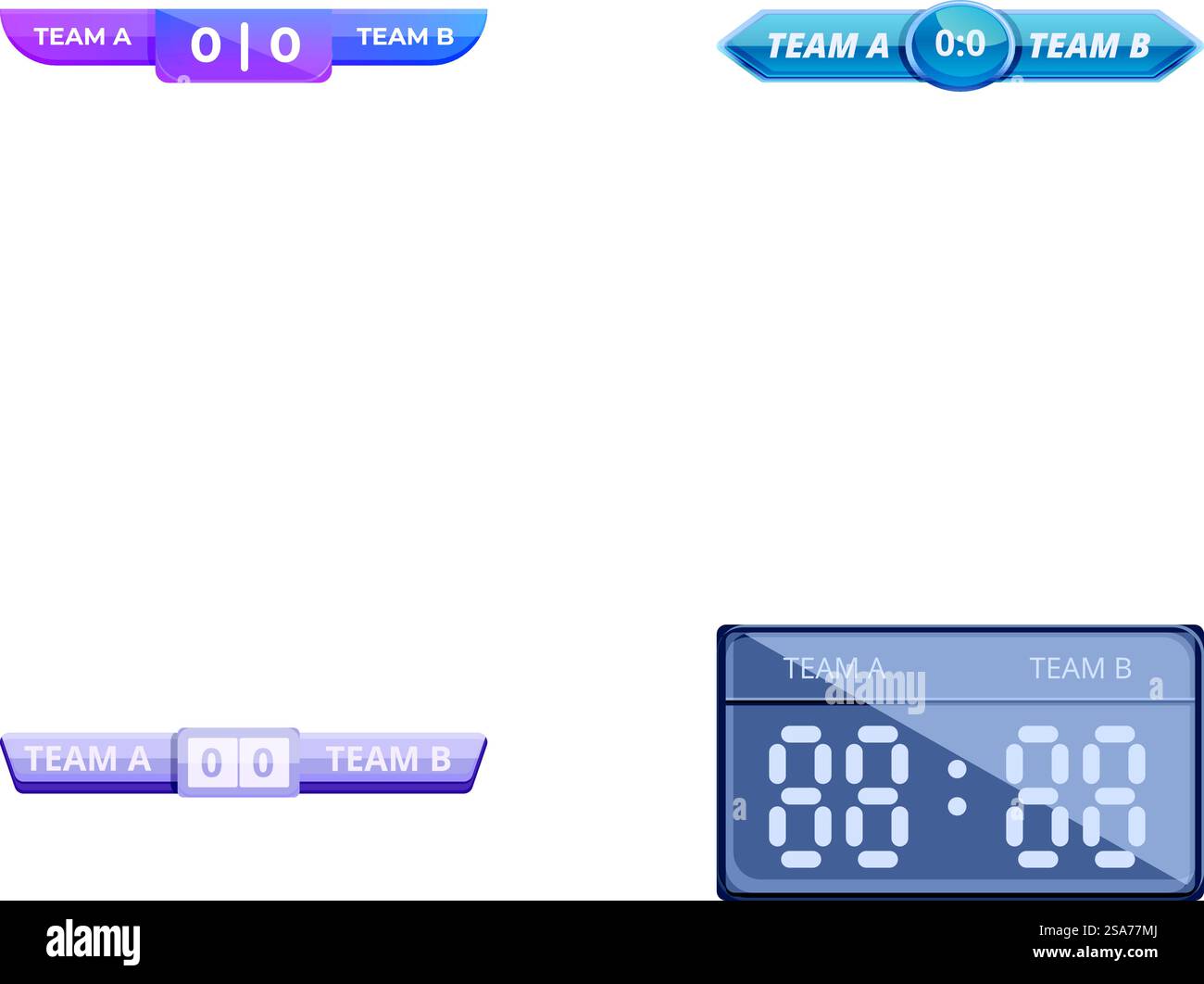 Various scoreboard icons set cartoon vector. Scoreboard with result ...