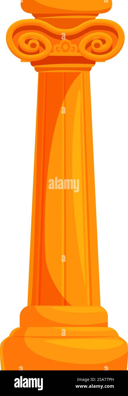 Fluted column with an ornate capital, showcasing classical architectural design. Golden fluted ...
