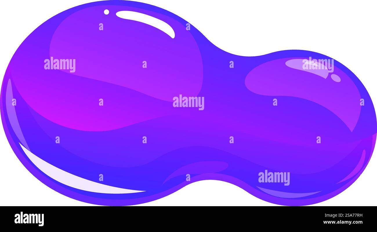 Cartoon style illustration of a purple slime forming an abstract shape ...