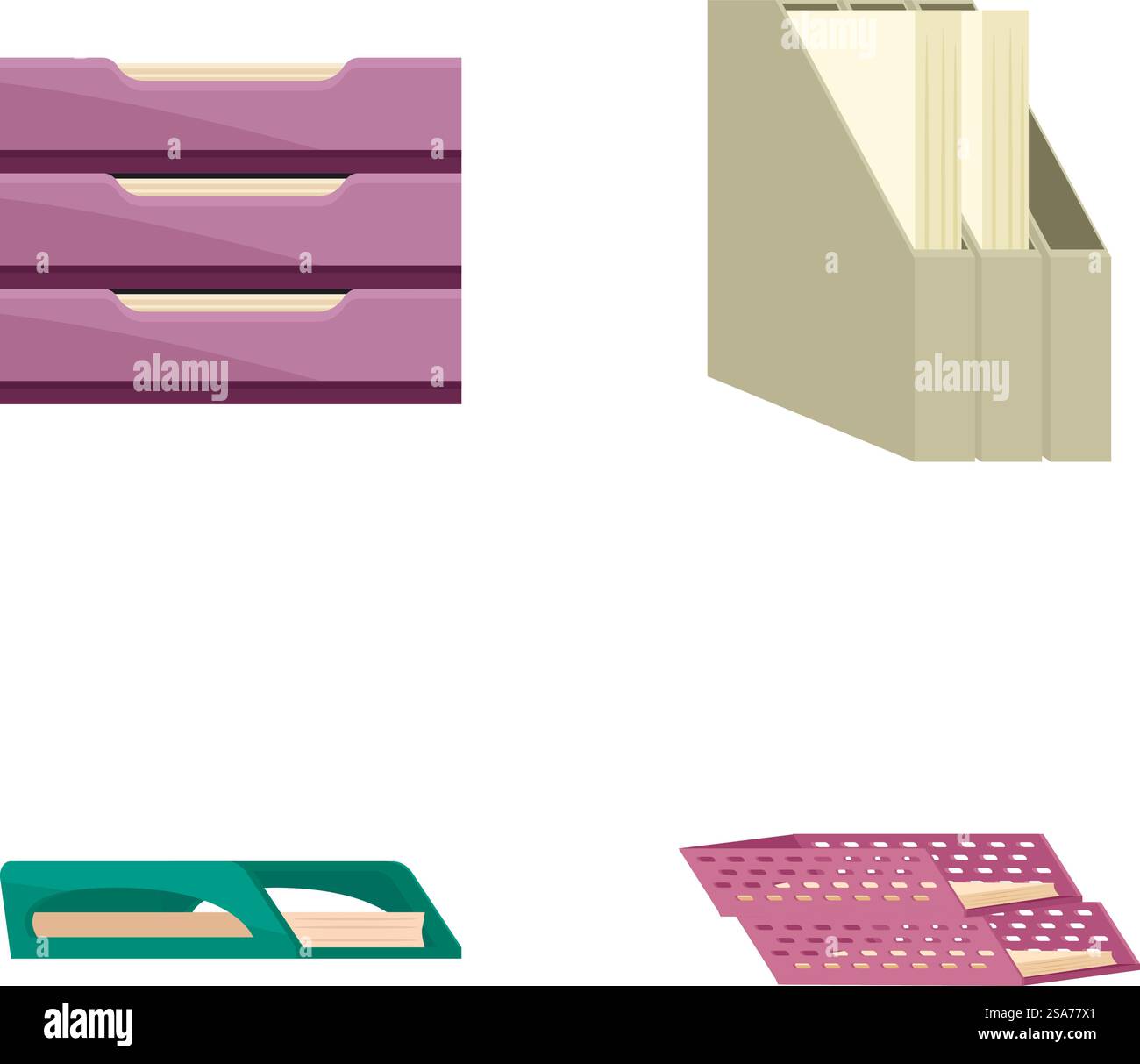 Vector icons depicting various document storage options including ...