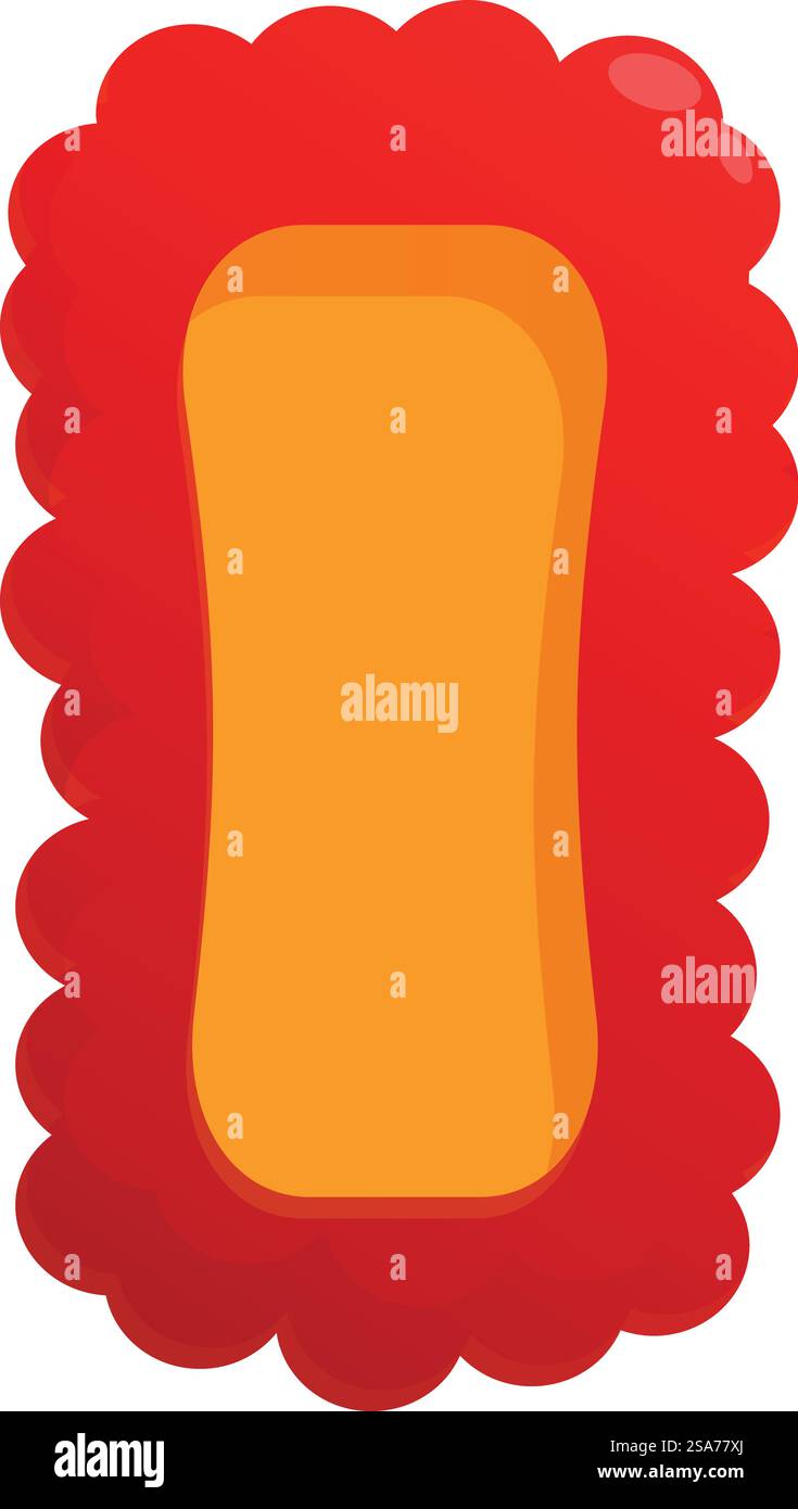 Orange rectangle candy with rounded edges and a red border featuring a ...