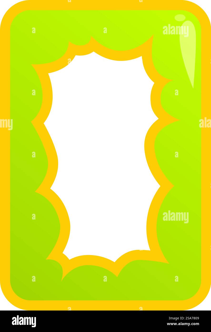 Green rounded square border with a yellow outline is creating an empty ...