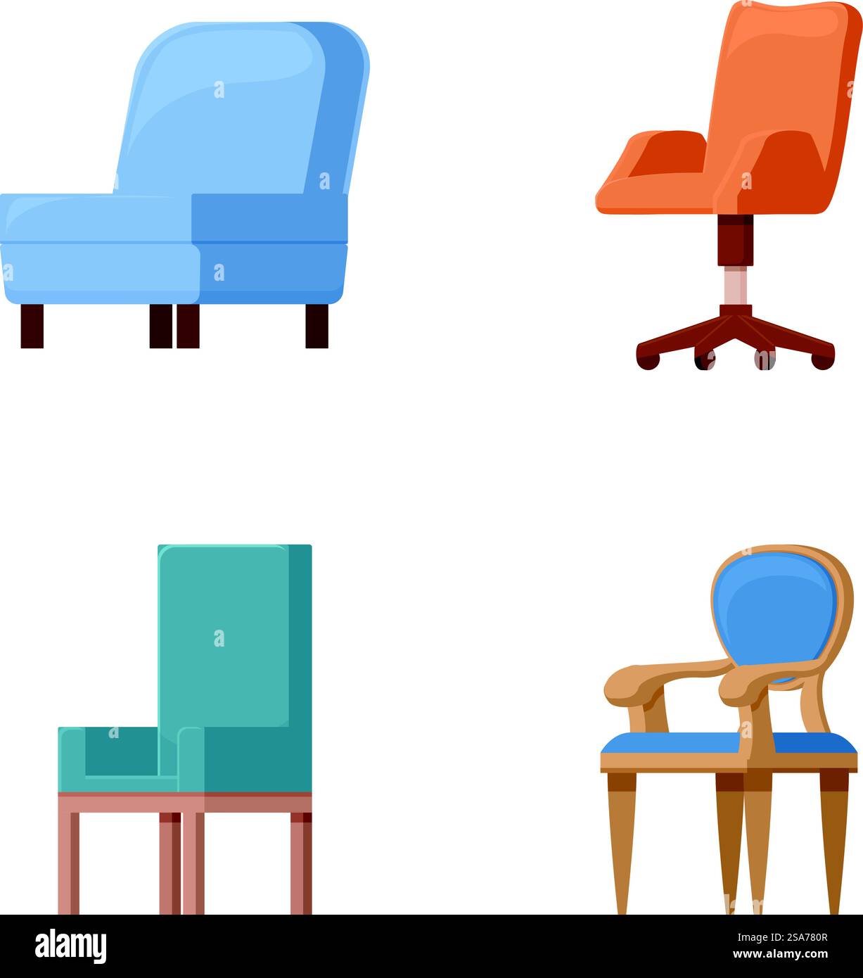Illustration of four different chairs, ranging from modern to classic ...
