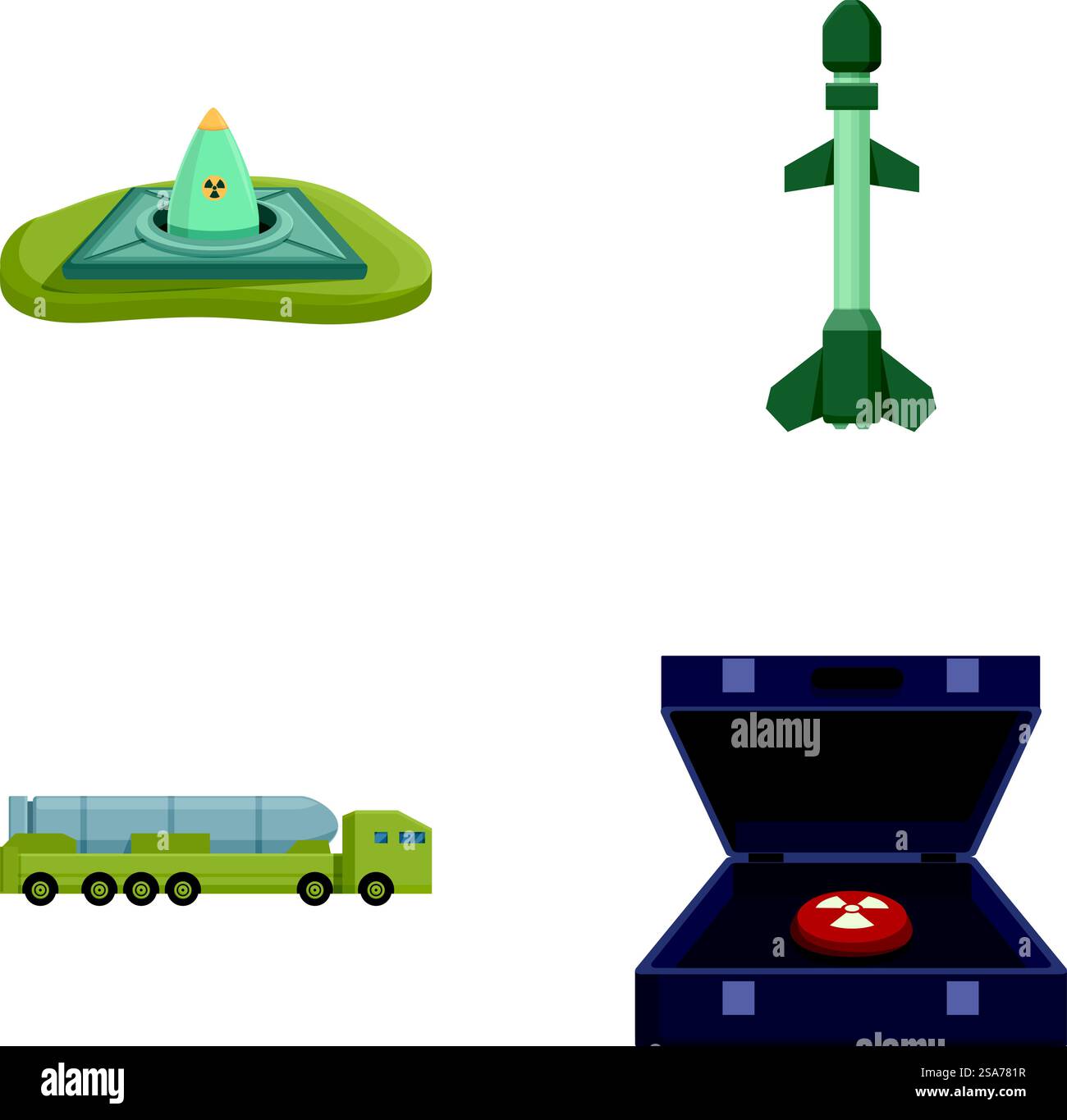 Collection of icons featuring a ufo, rocket, tanker truck, and button ...