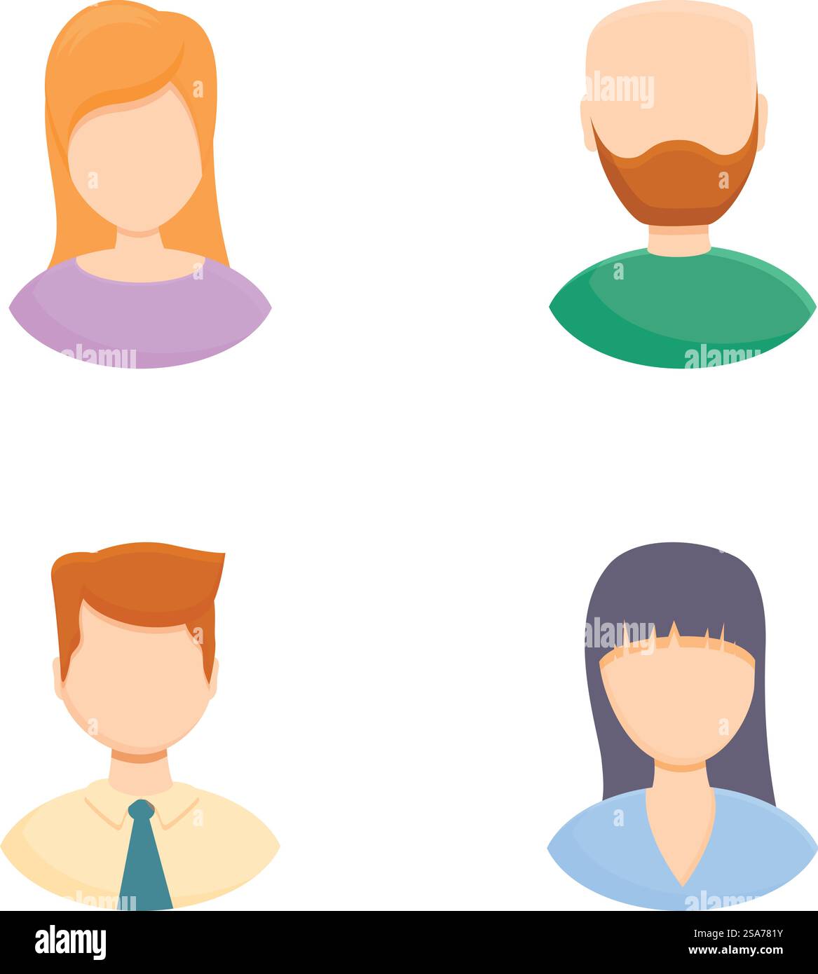 Avatar profile icons set cartoon vector. Different male and female ...
