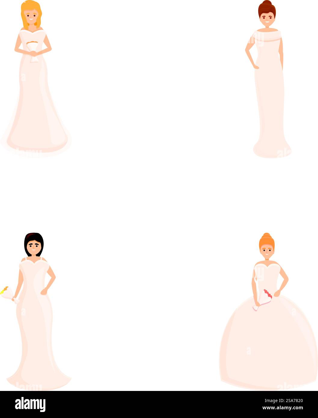 Happy attractive bride in Stock Vector Images - Alamy