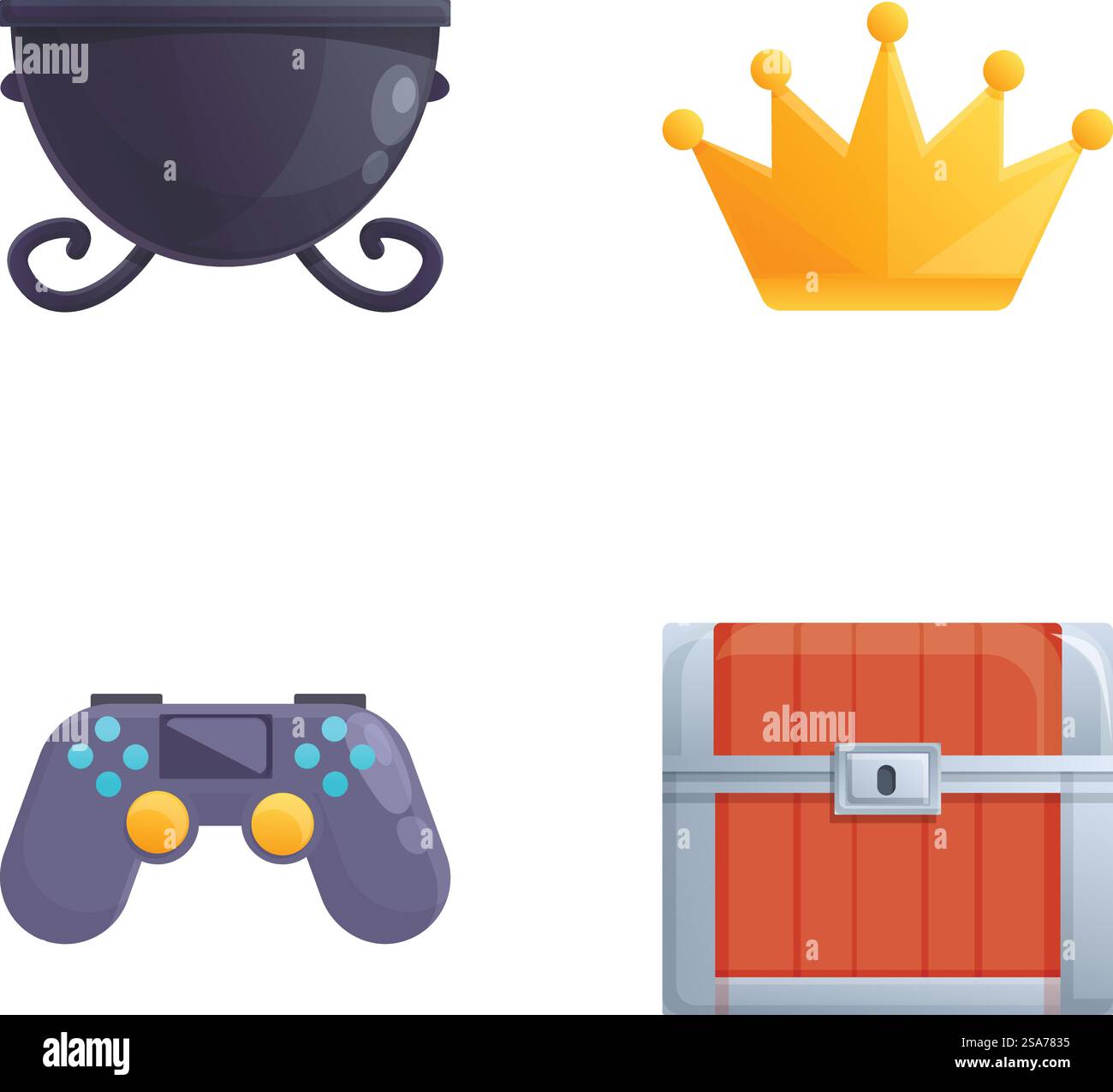 Computer game icons set cartoon vector. Design element of video game ...