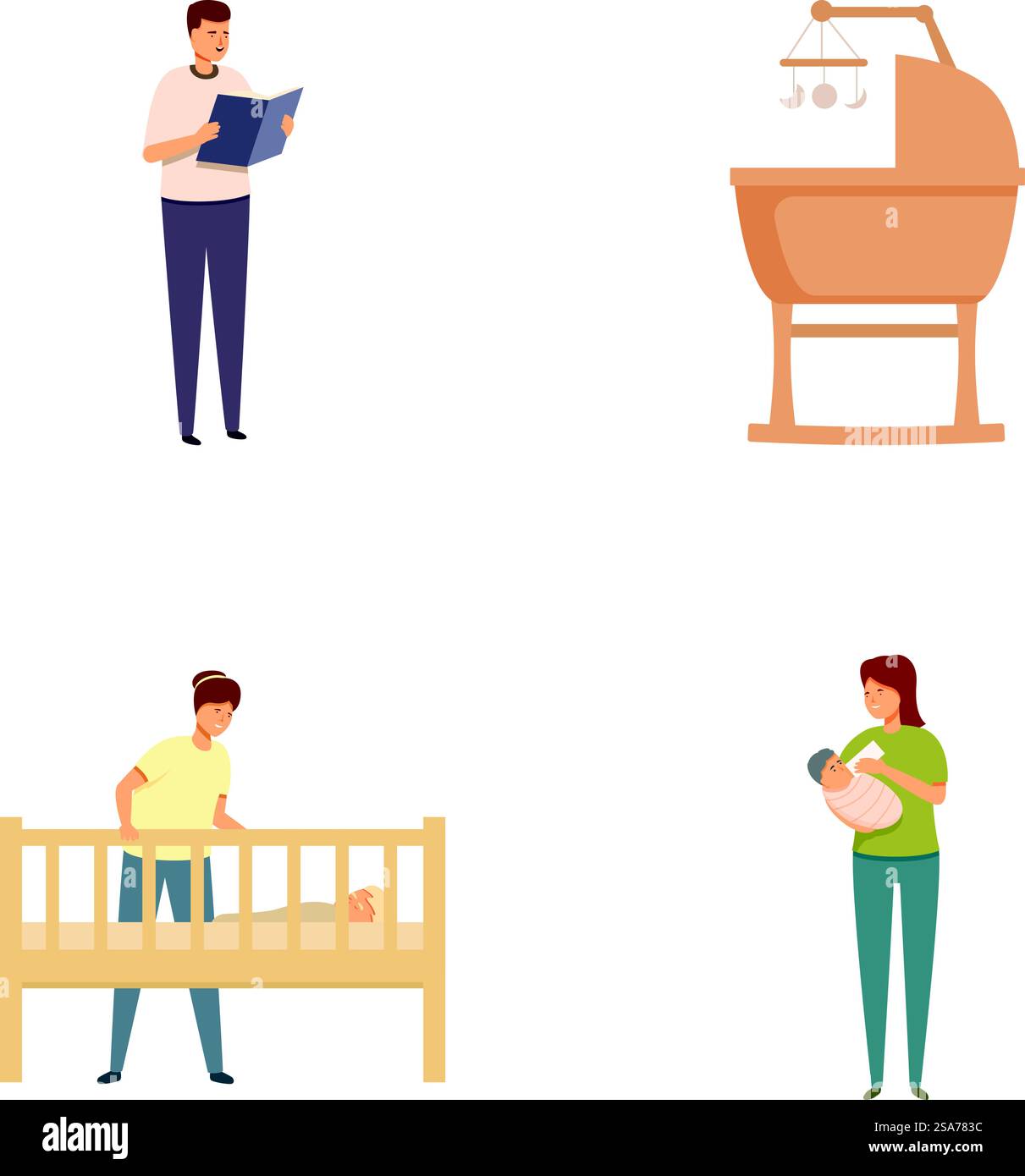 Collection of vector illustrations showcasing different stages of ...