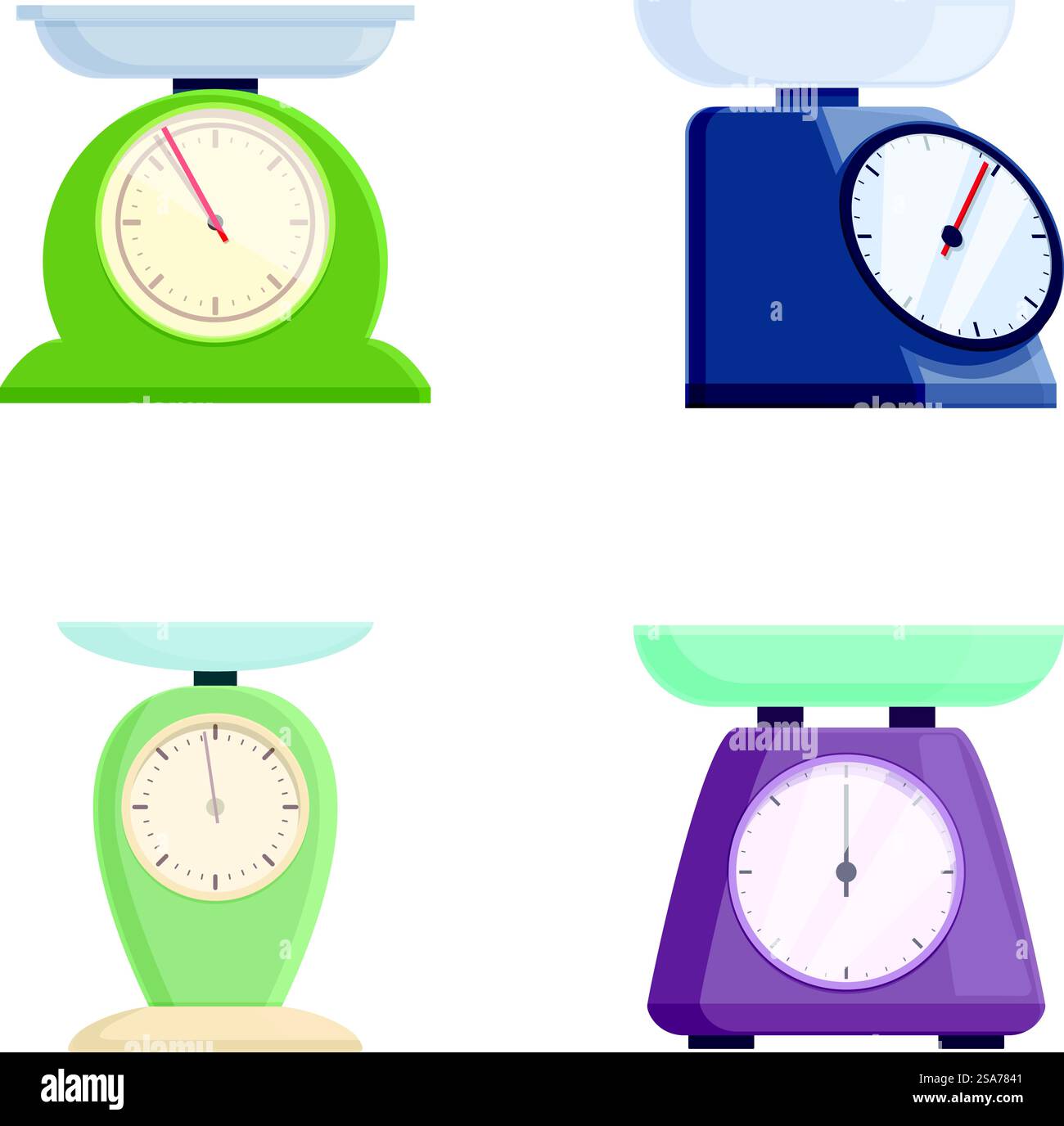 Collection of four different kitchen scales hi-res stock photography ...