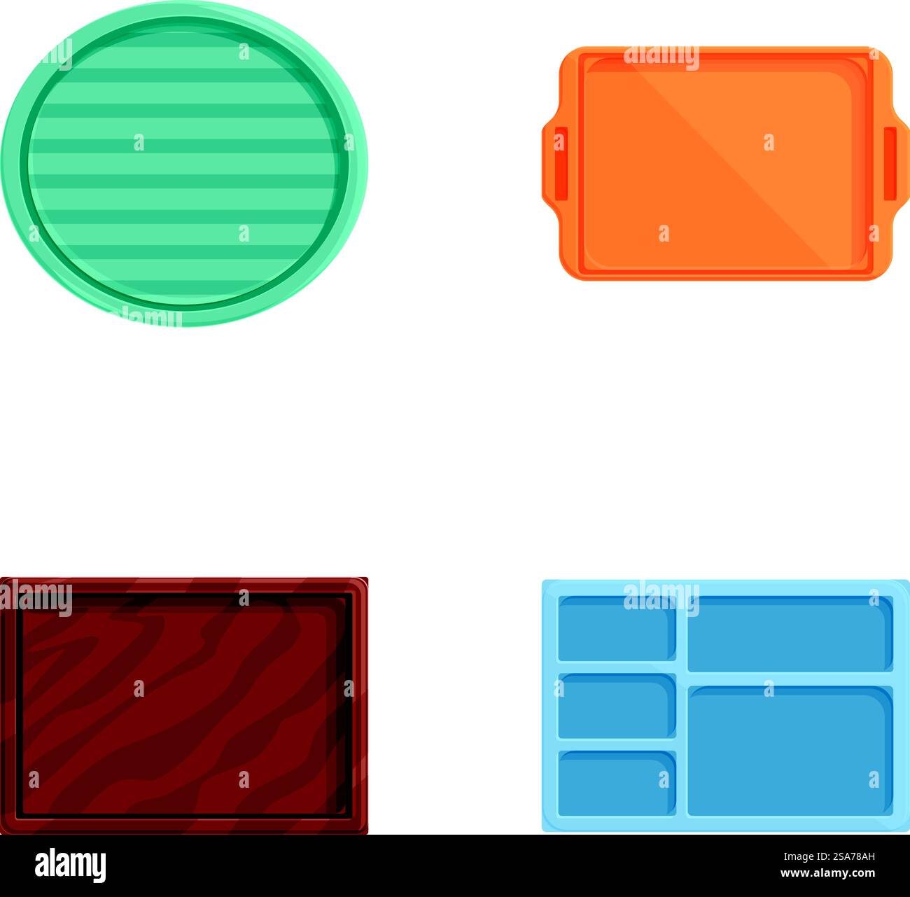 Collection of four colorful container icons in a flat design style. Set ...