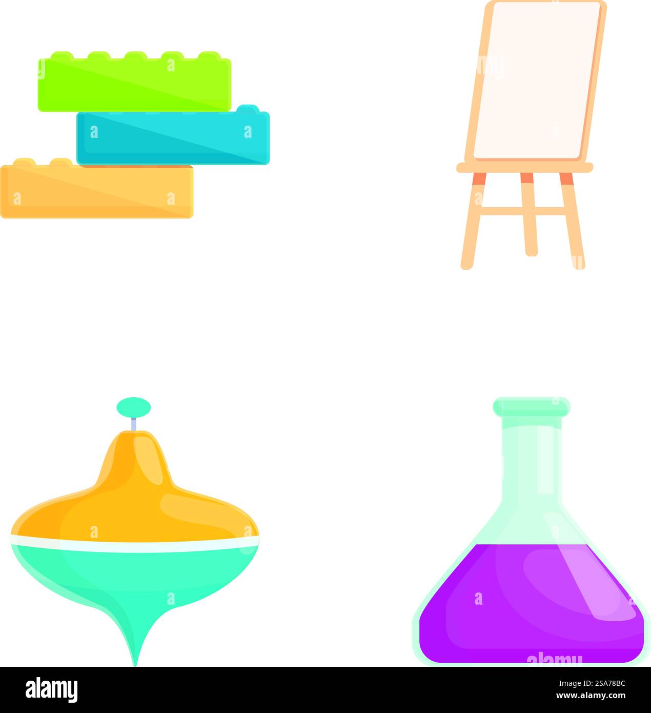 Basic education icons set cartoon vector. Early learning educational ...