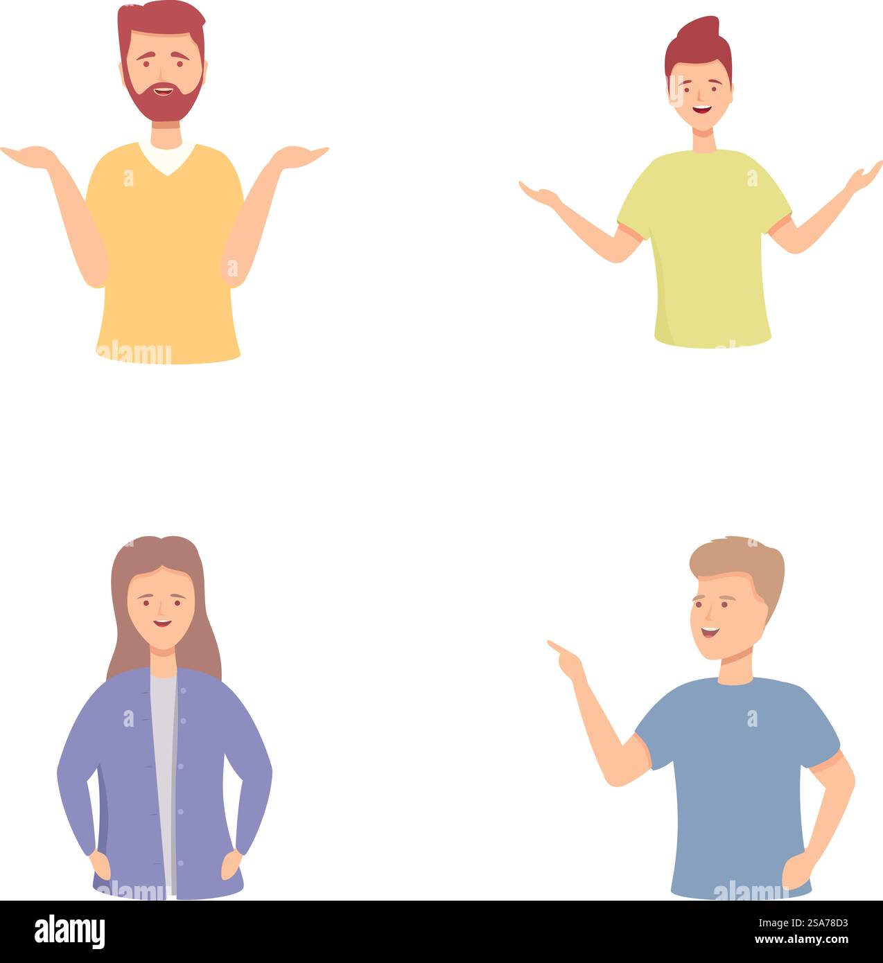 Joyful character icons set cartoon vector. Glad character with positive ...