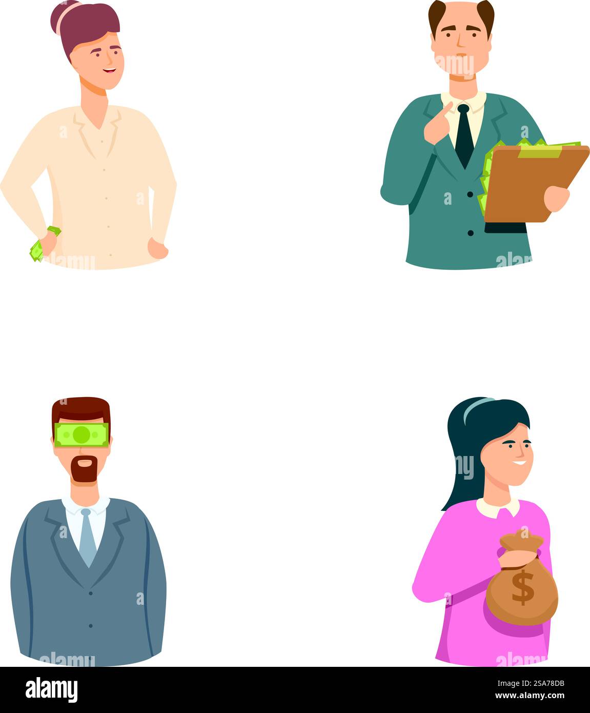 Lobbyism concept icons set cartoon vector. Money influence on ...
