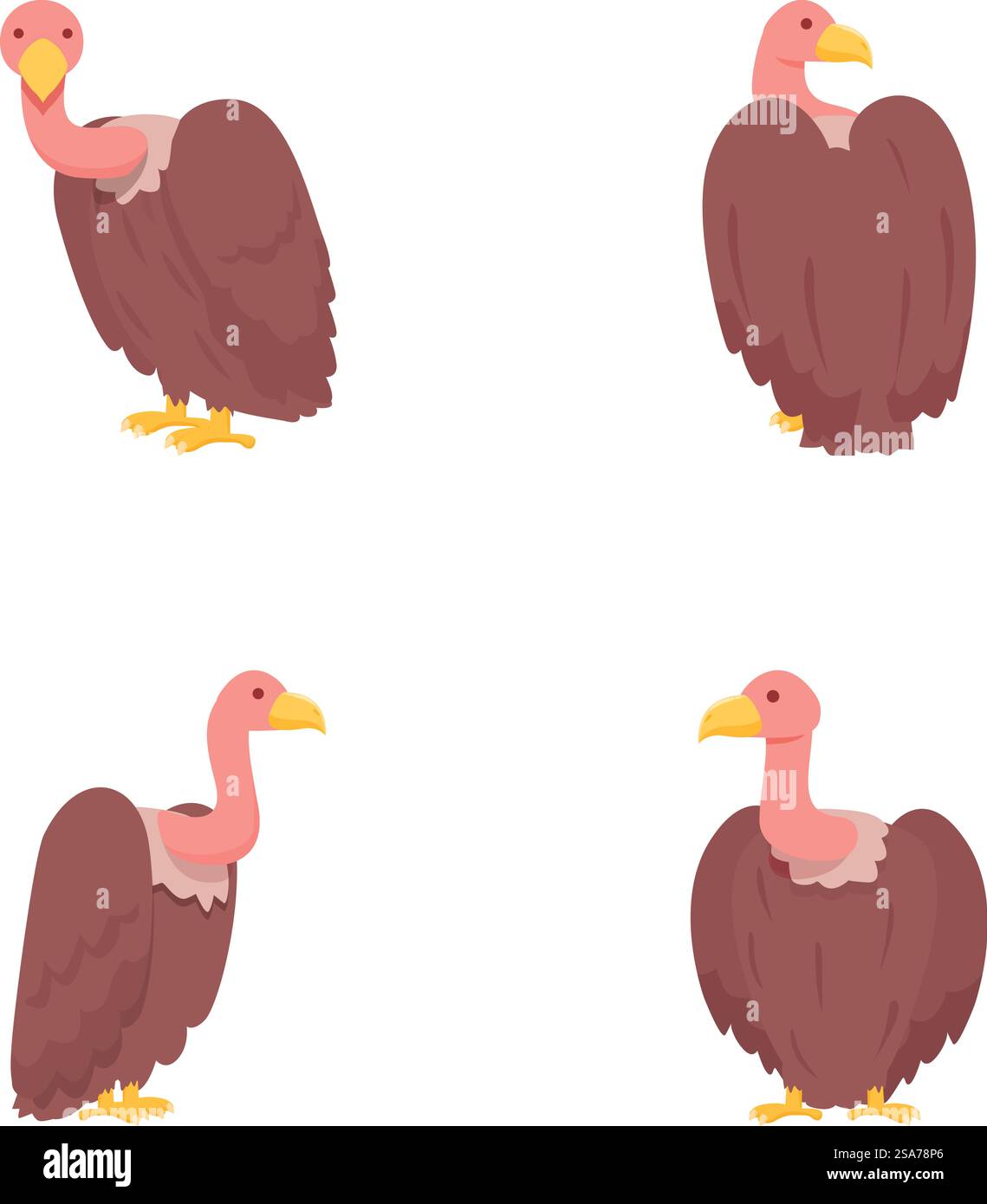 Condor bird icons set cartoon vector. Big bird of prey. Wild nature ...