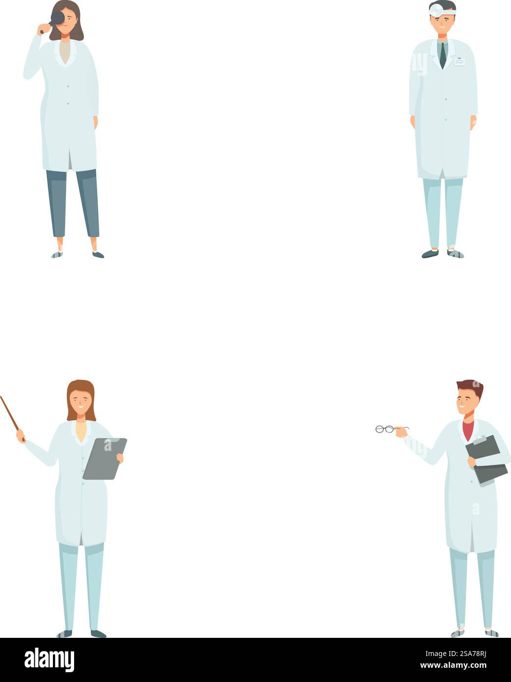 Diverse professional people character set vector illustration ...