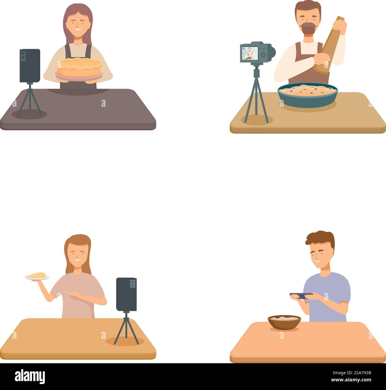 Food bloggers creating engaging culinary content through video ...