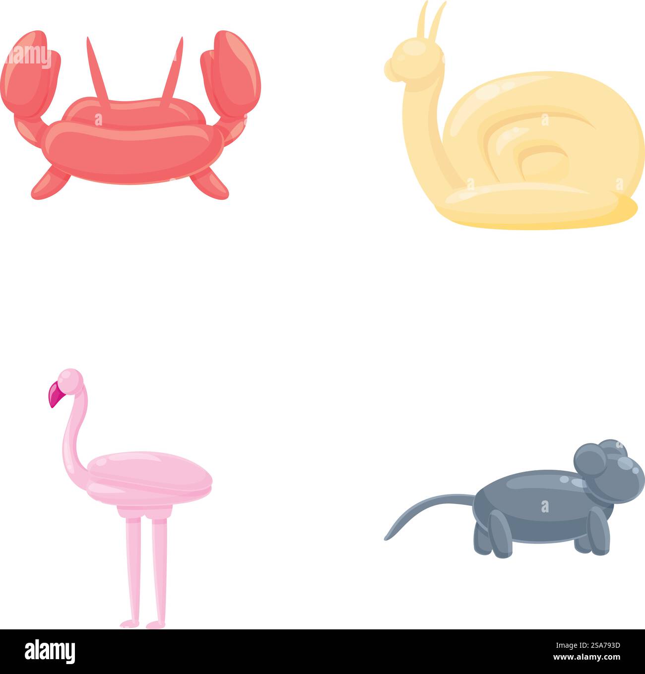 Inflatable animal icons set cartoon vector. Various animal from colored ...