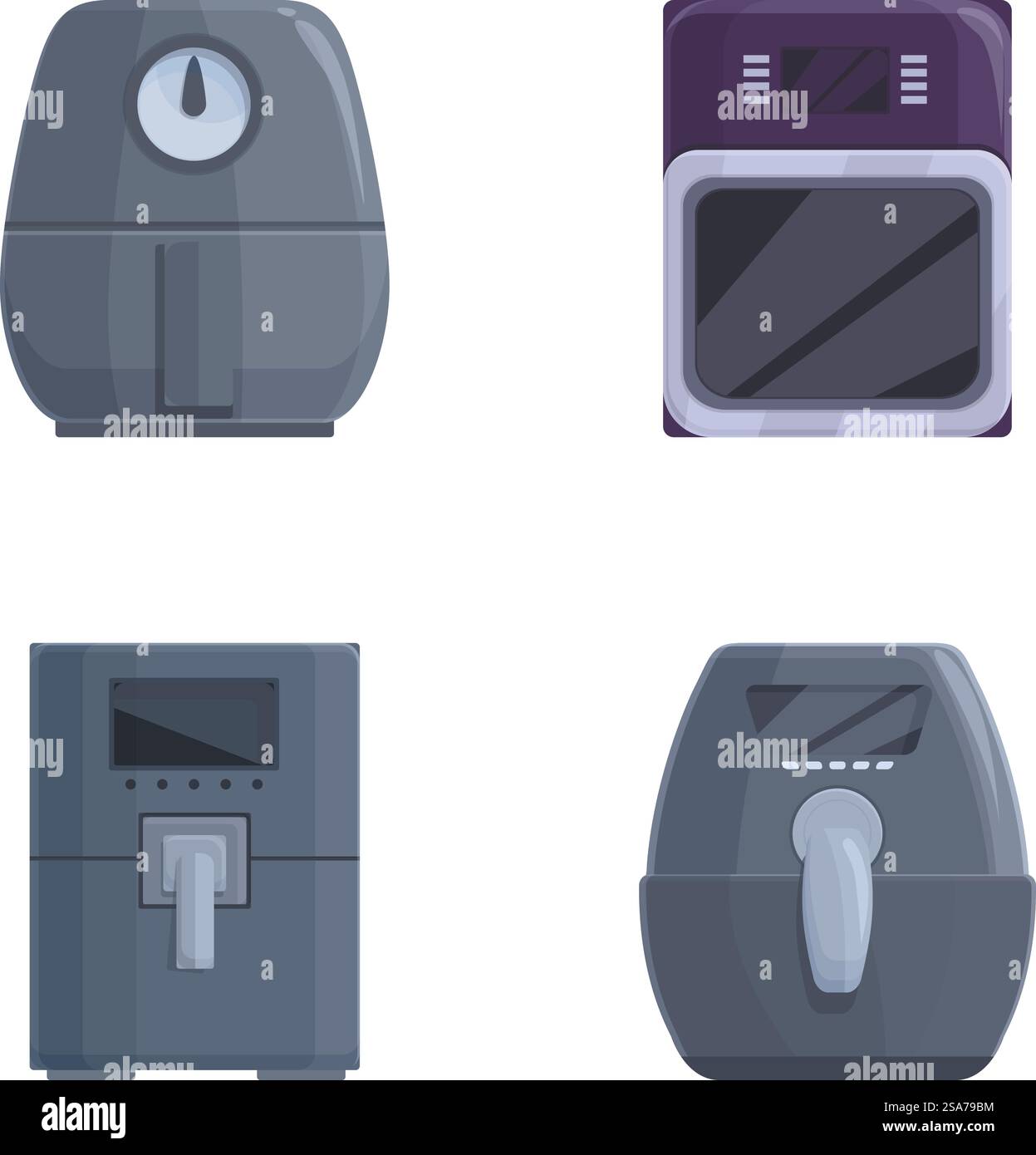 Sleek collection of contemporary kitchen appliance icons hi-res stock ...