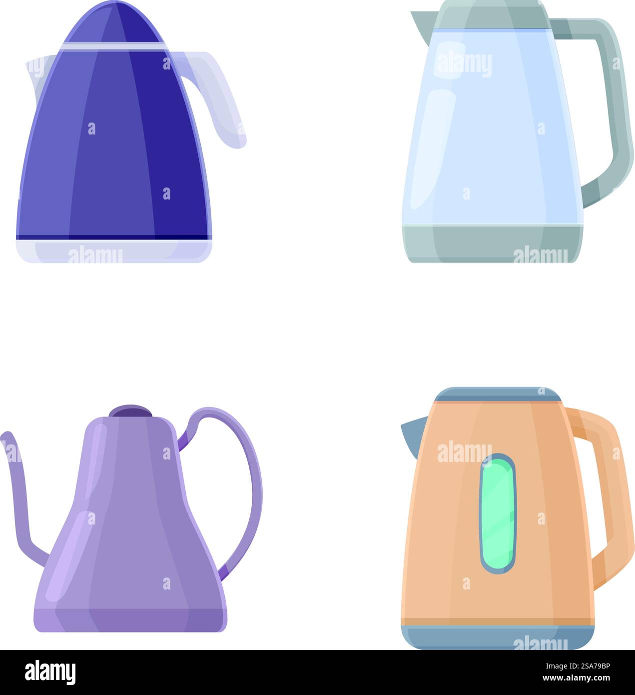 Collection of four stylish and contemporary electric kettle ...