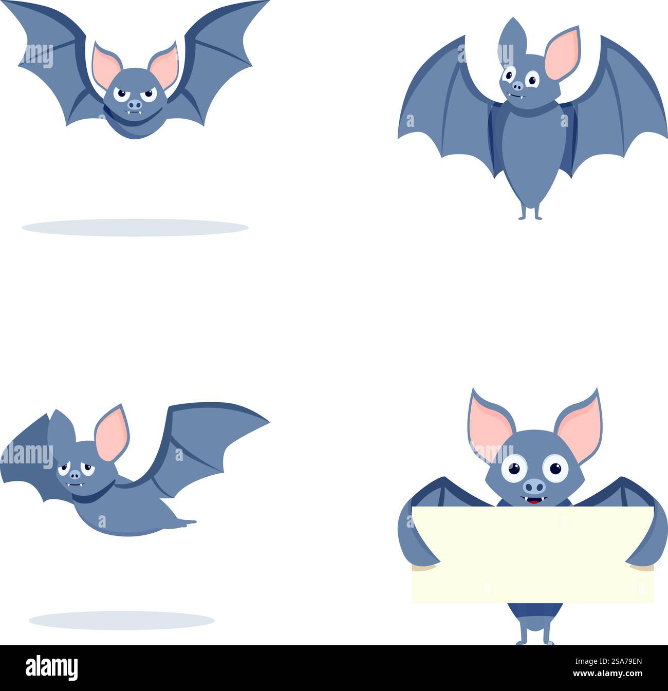 Collection of cute cartoon bat characters in various playful and ...