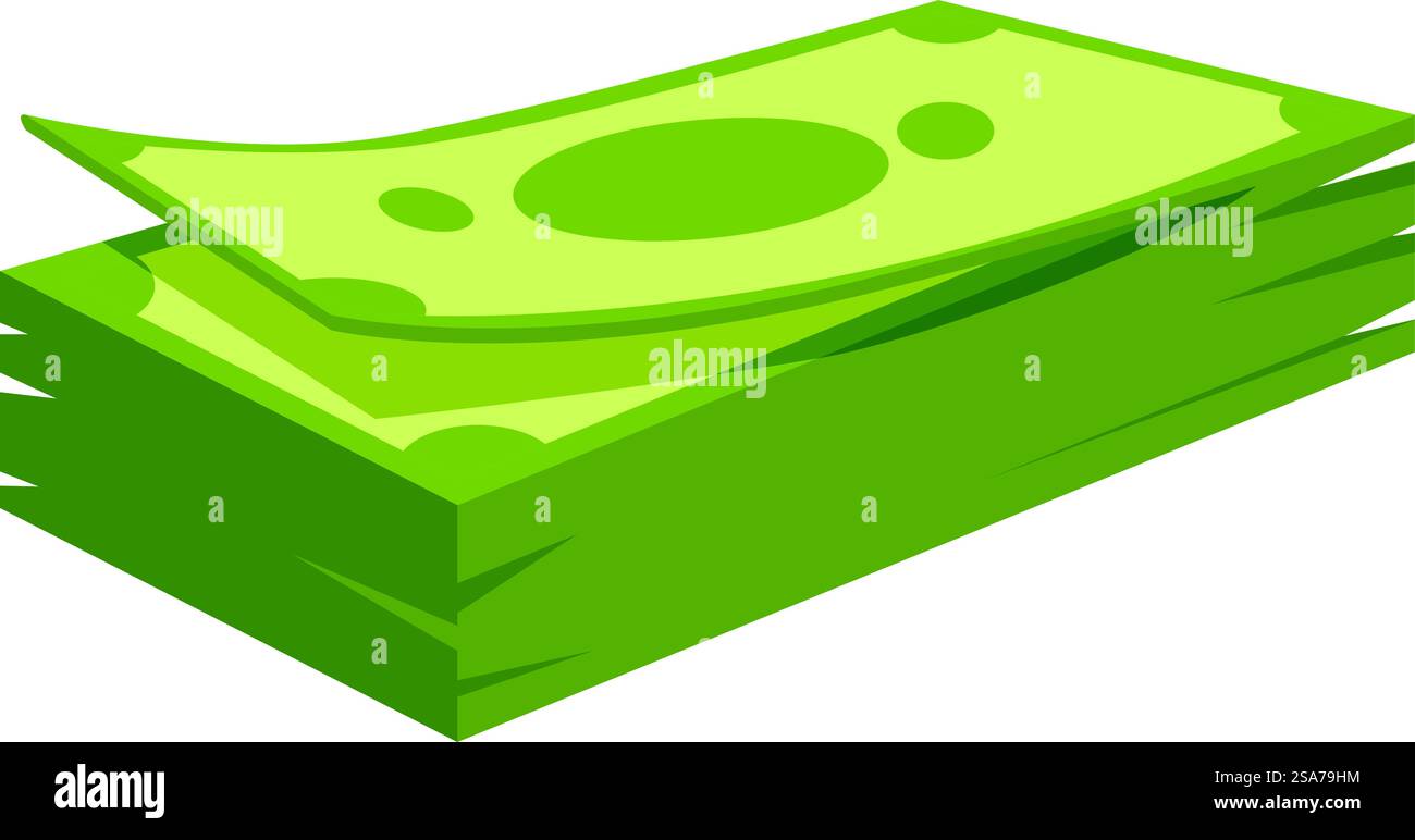 Stack of green bills is growing larger showing increasing wealth over ...