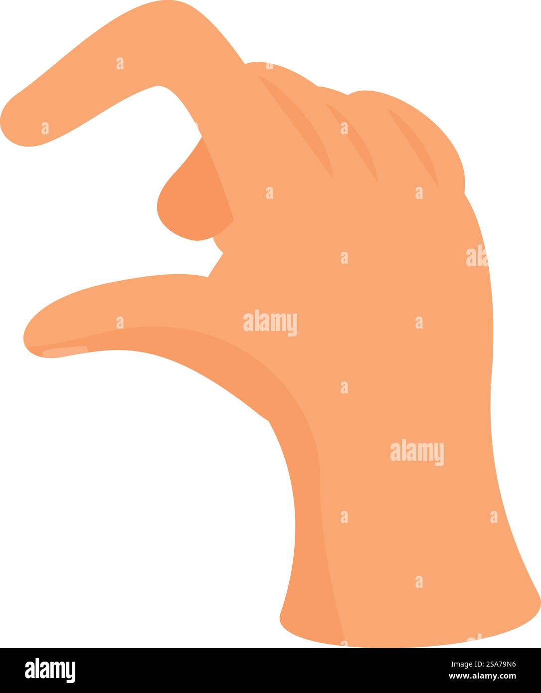 Hand is making a gesture indicating a small amount with its thumb and index finger close ...