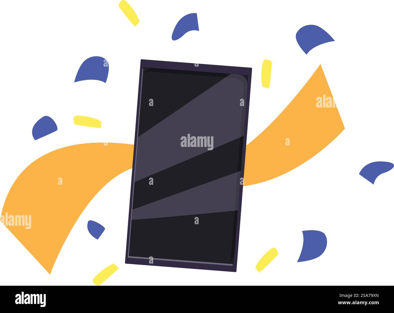 Modern smartphone is at the center of attention, surrounded by colorful ...