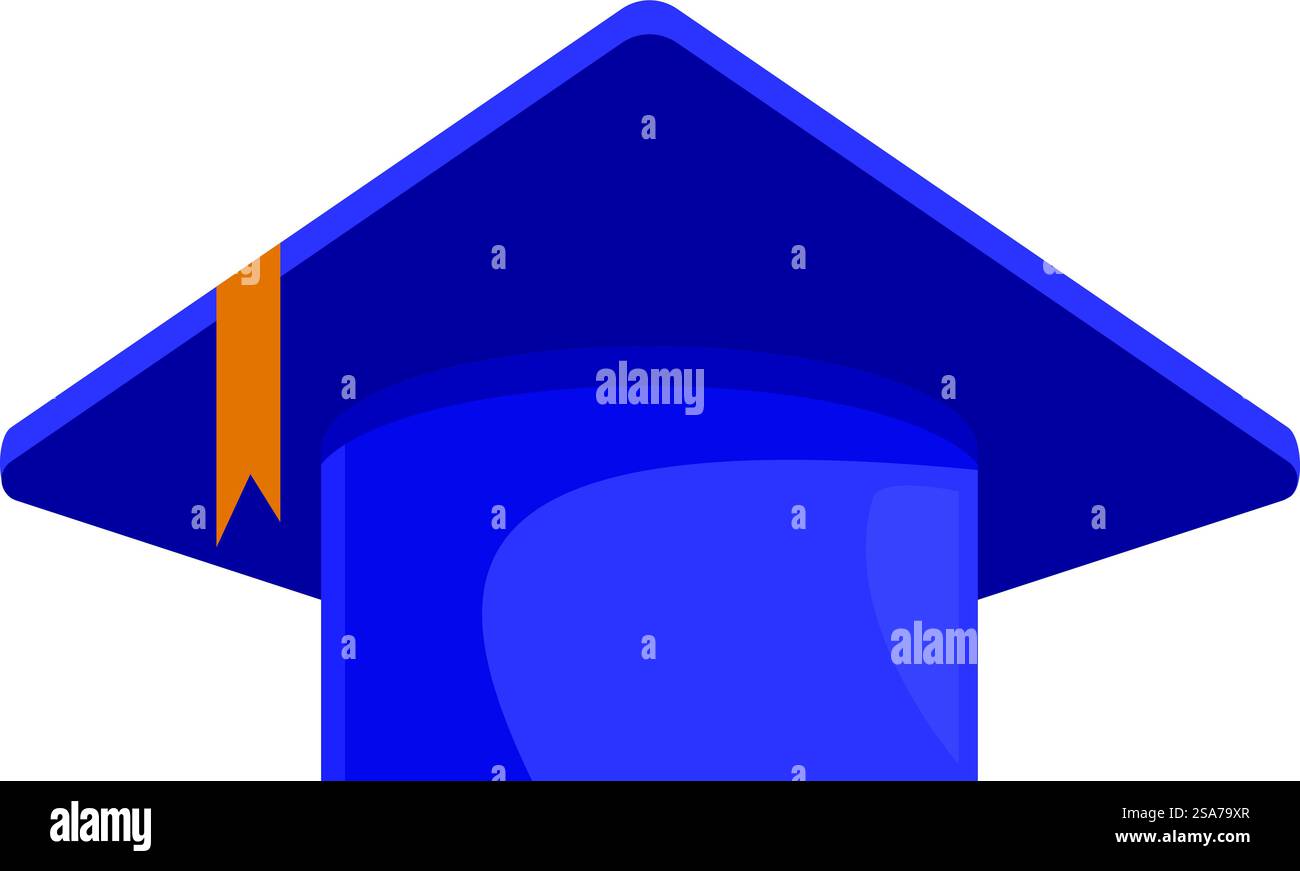 Blue graduation cap celebrating the end of university studies and the ...