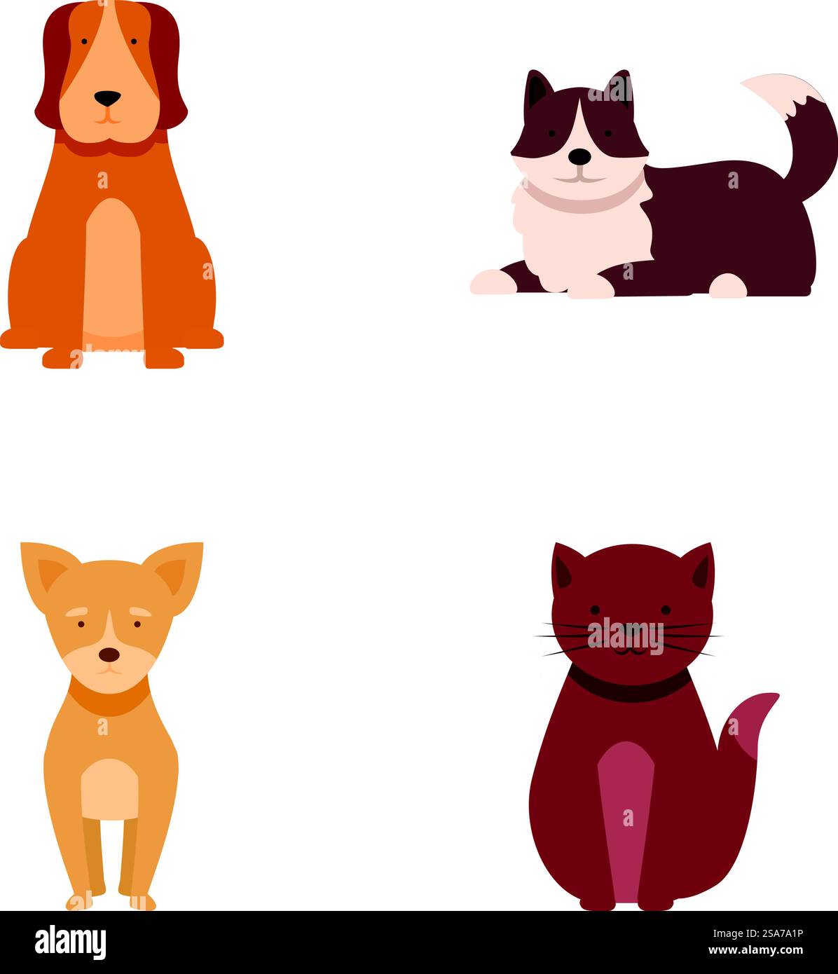 Vector illustration collection featuring adorable cartoon canines and ...