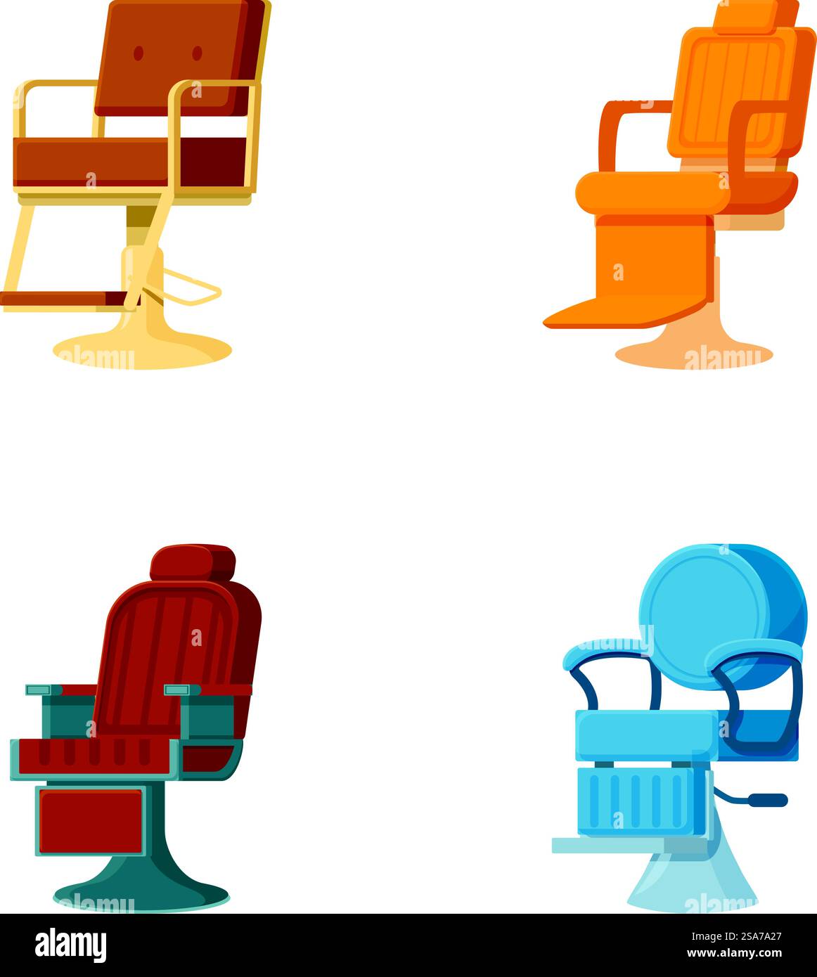 Collection of colorful, modern office chairs, suitable for business and ...