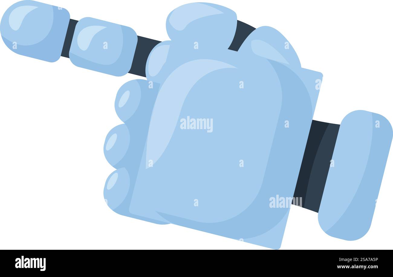 Cartoon robotic hand with pointing finger expressing direction. Robot ...