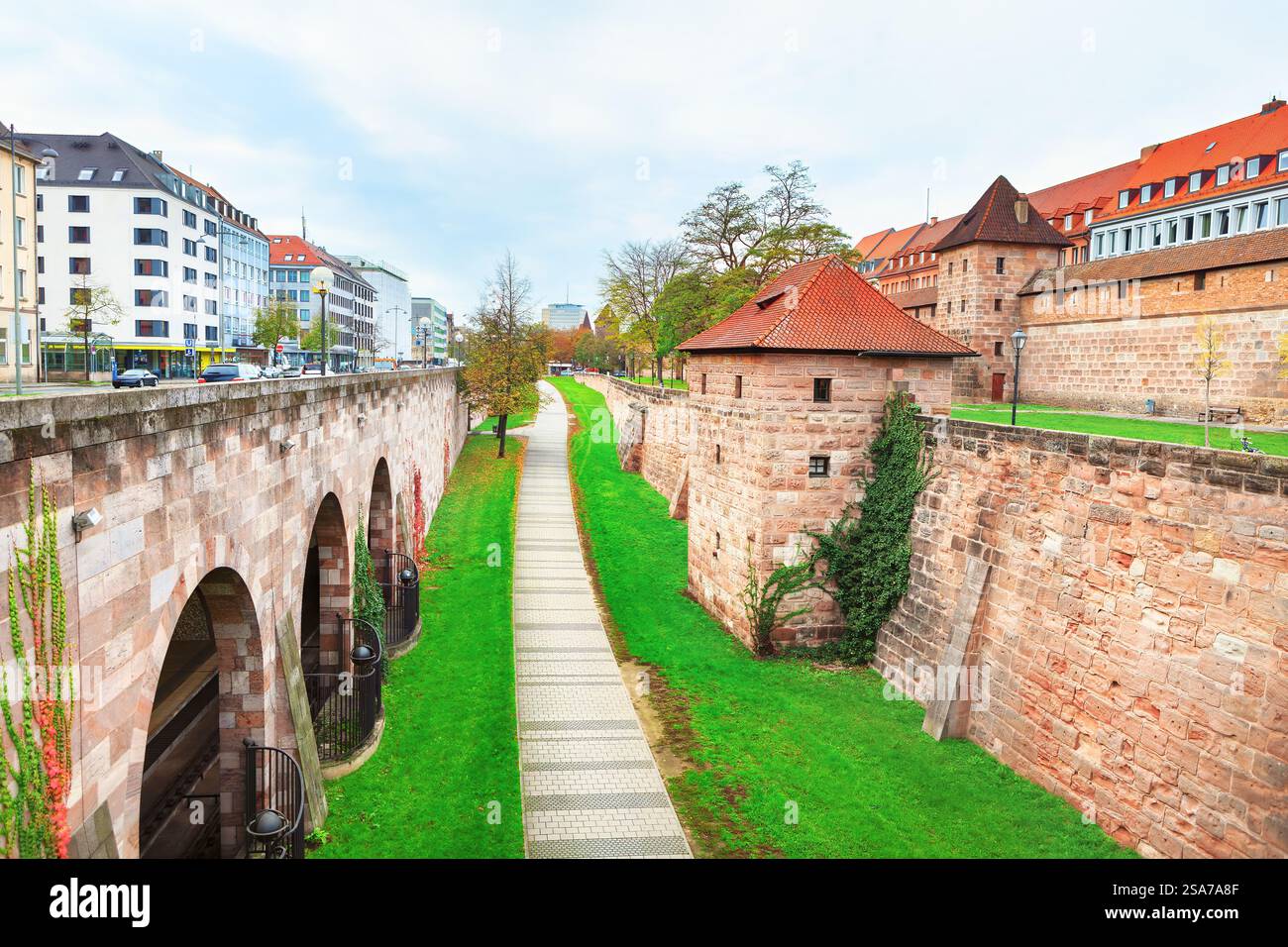Historic city walls of Nuremberg, Germany, medieval fortifications ...