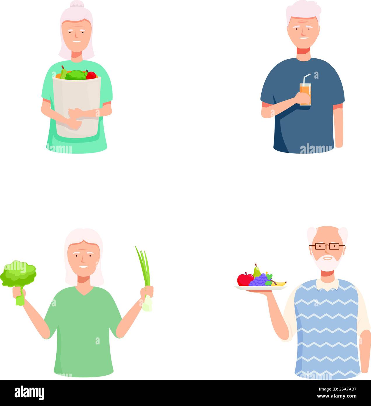 Seniors embracing a healthy lifestyle through fresh produce and ...