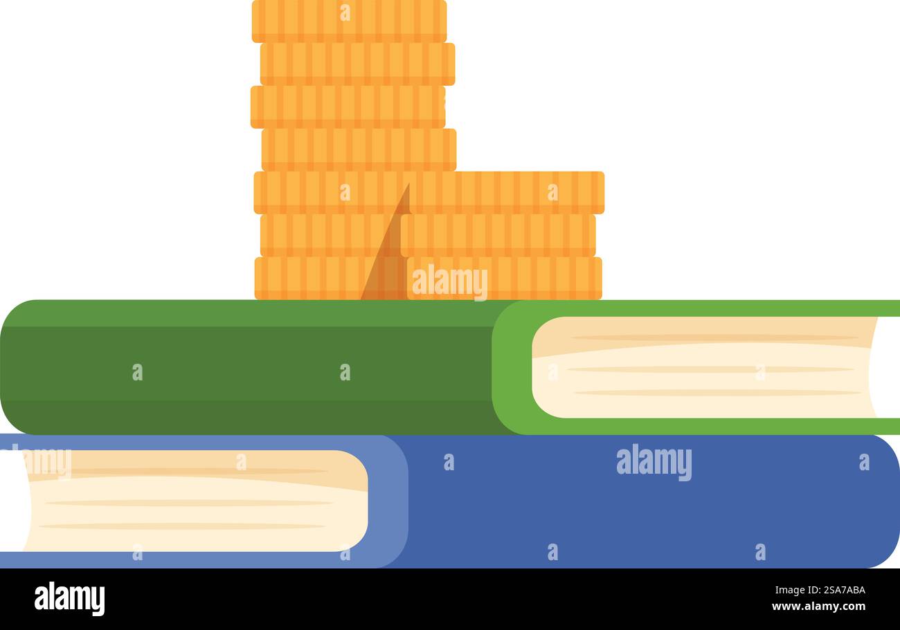 Stack of golden coins sitting on top of books symbolizing investment in ...