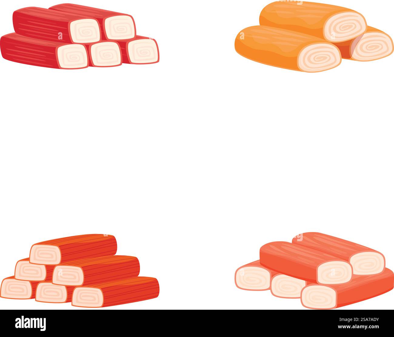 Set of four colorful vector images displaying log firewood bundles ...