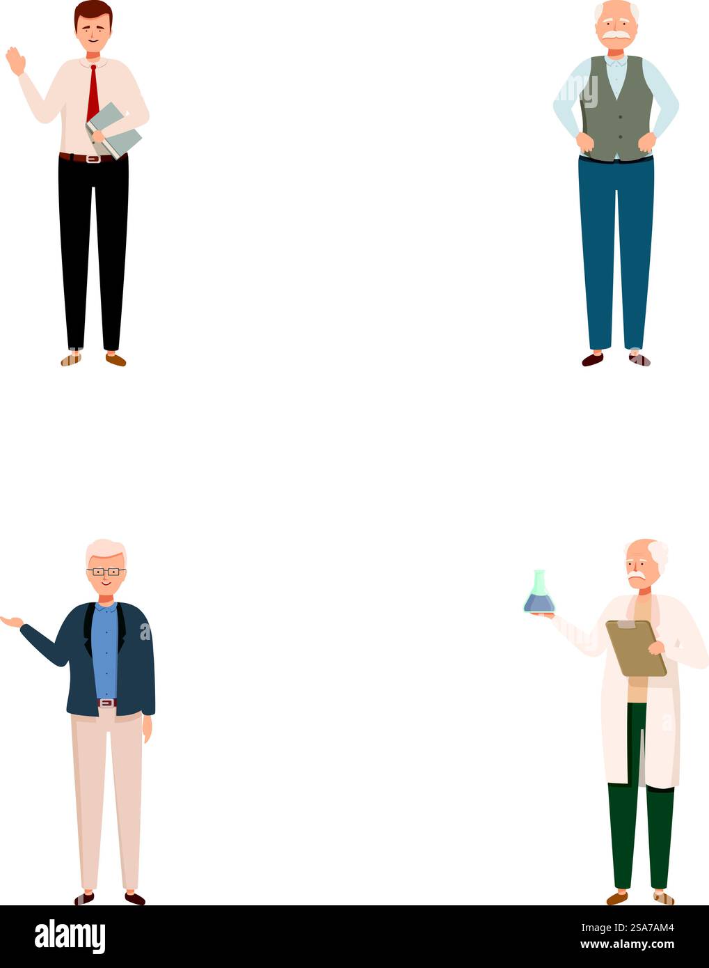 Collection of illustrations featuring men in diverse professional ...