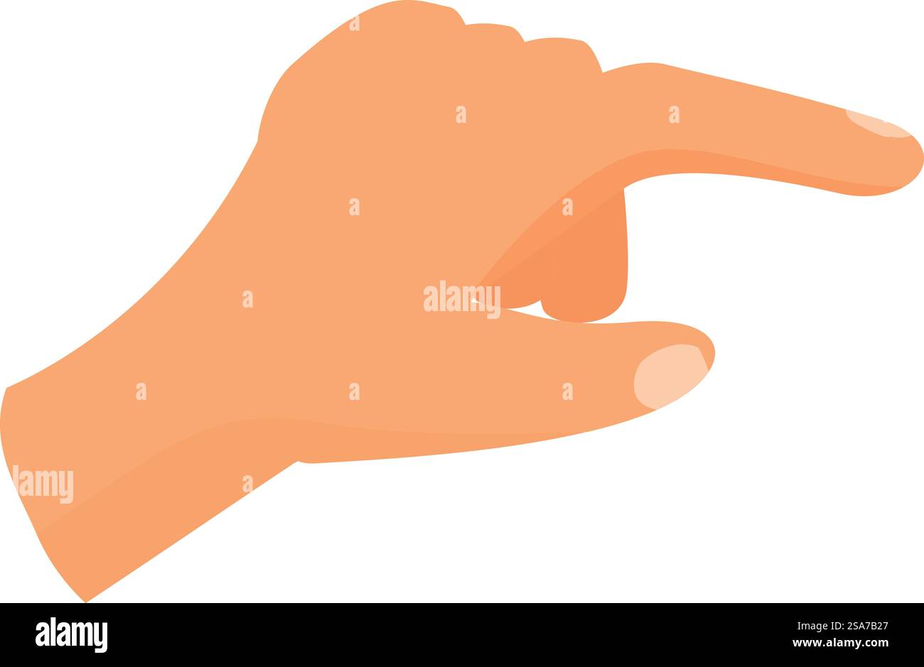 Right hand is pointing its index finger to the right of the frame ...