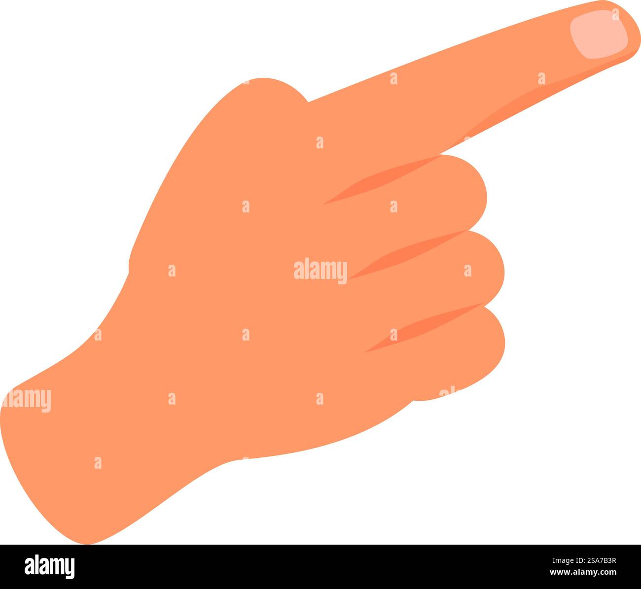 Cartoon hand with light skin tone pointing with index finger to the ...