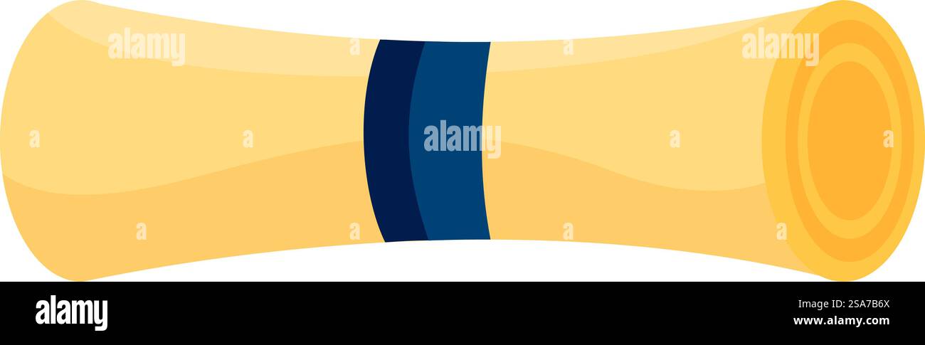 Rolled diploma scroll with blue ribbon celebrating graduation ceremony ...