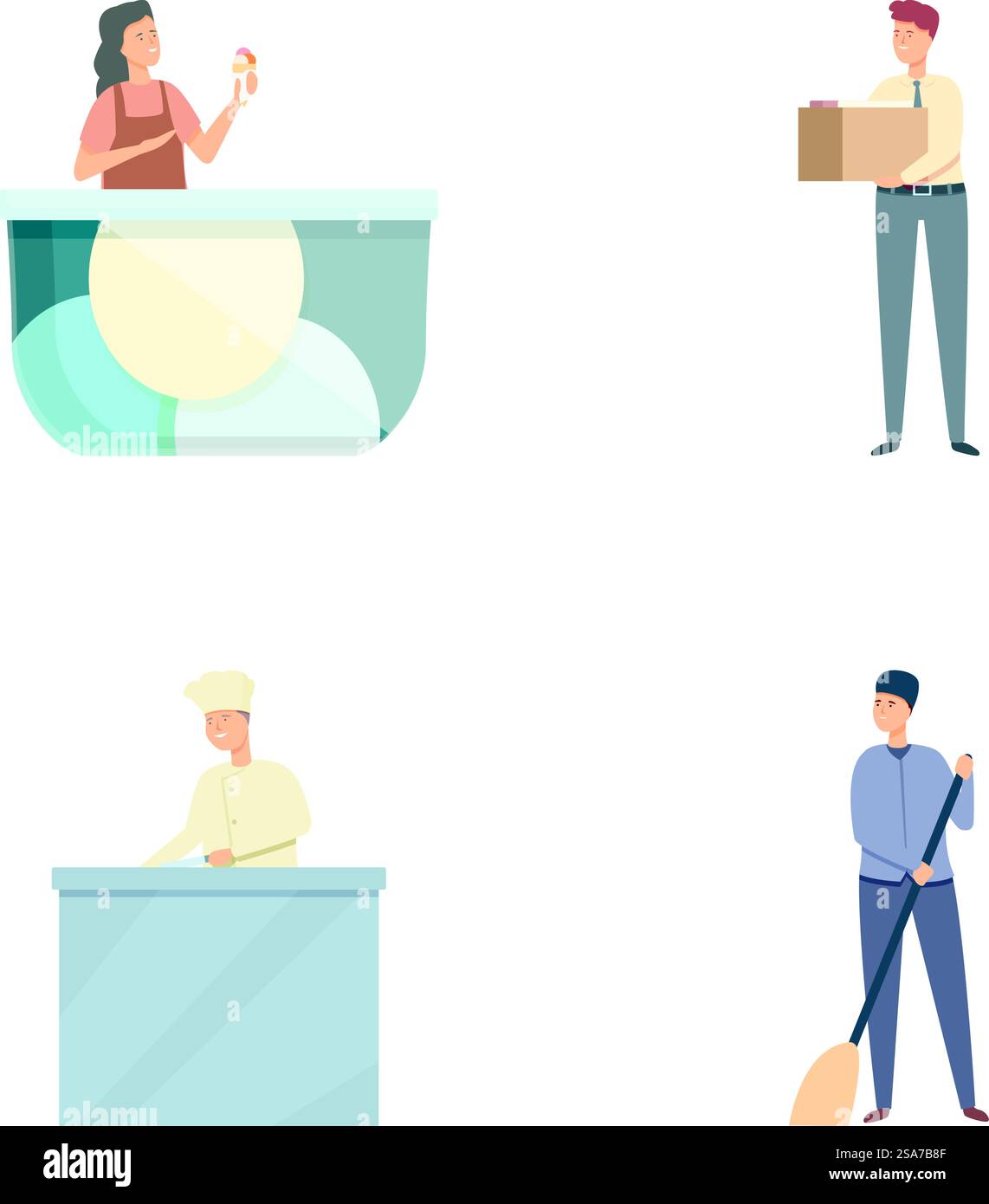 Diverse and inclusive professions vector illustration set featuring a ...