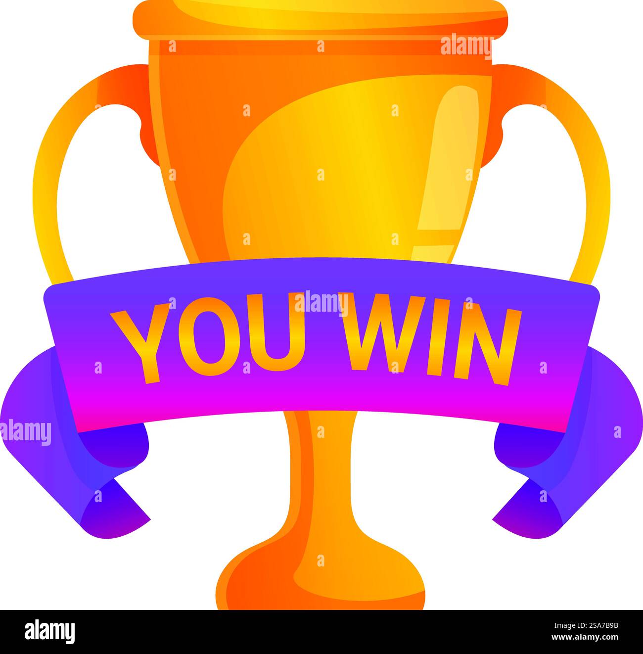 Golden trophy is being awarded to the winner, celebrating victory with ...