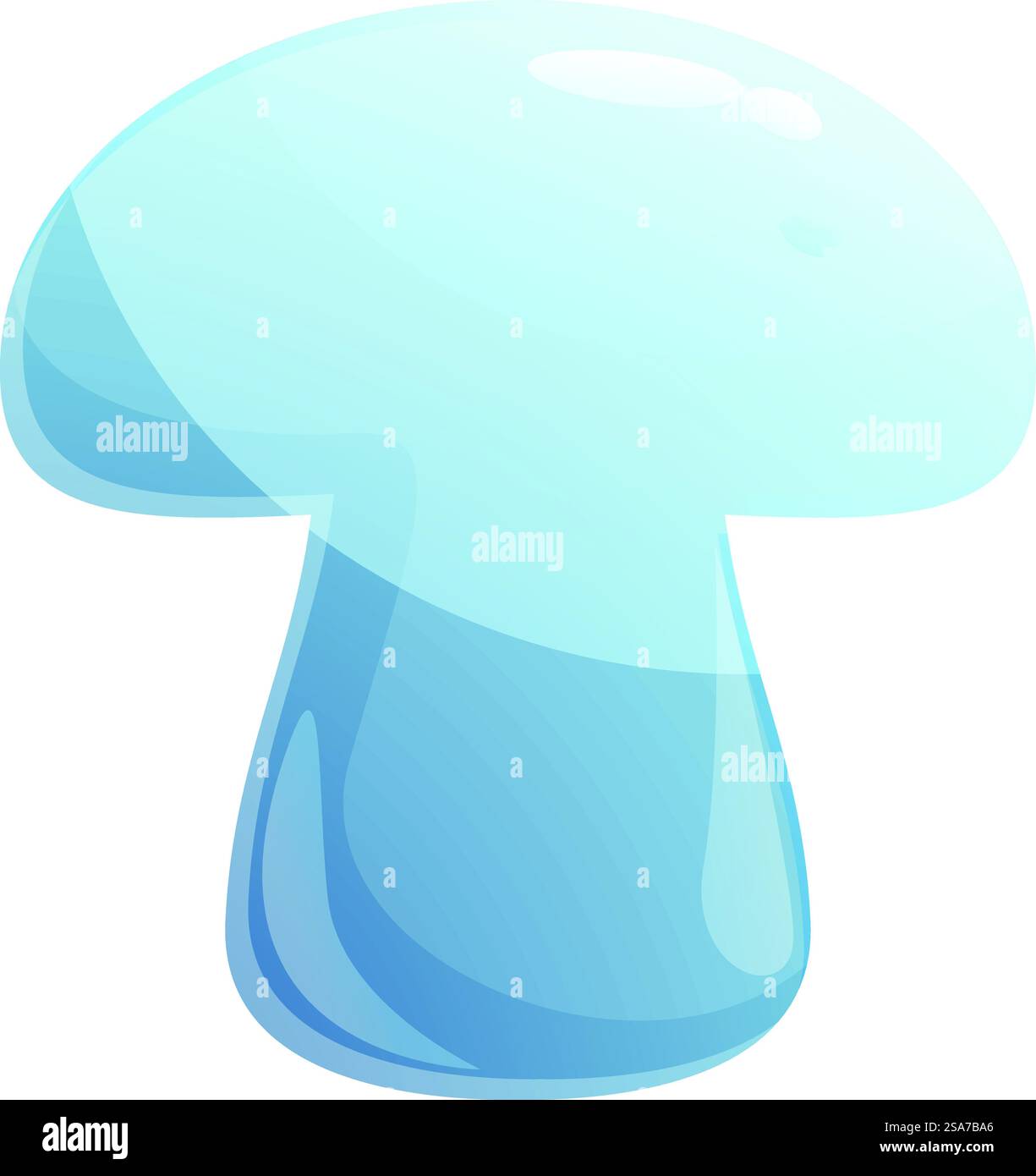 Simple cartoon blue mushroom is glowing with an inner light. Cartoon ...