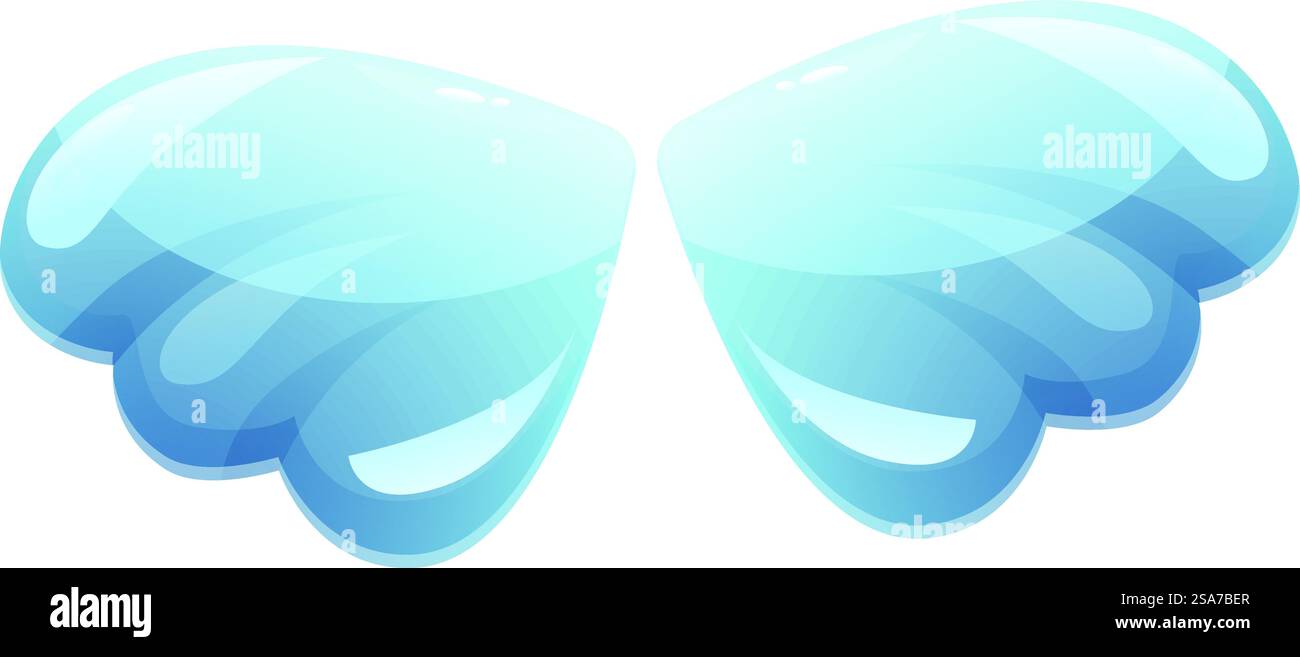 Cartoon style illustration of blue angel wings giving a feeling of ...