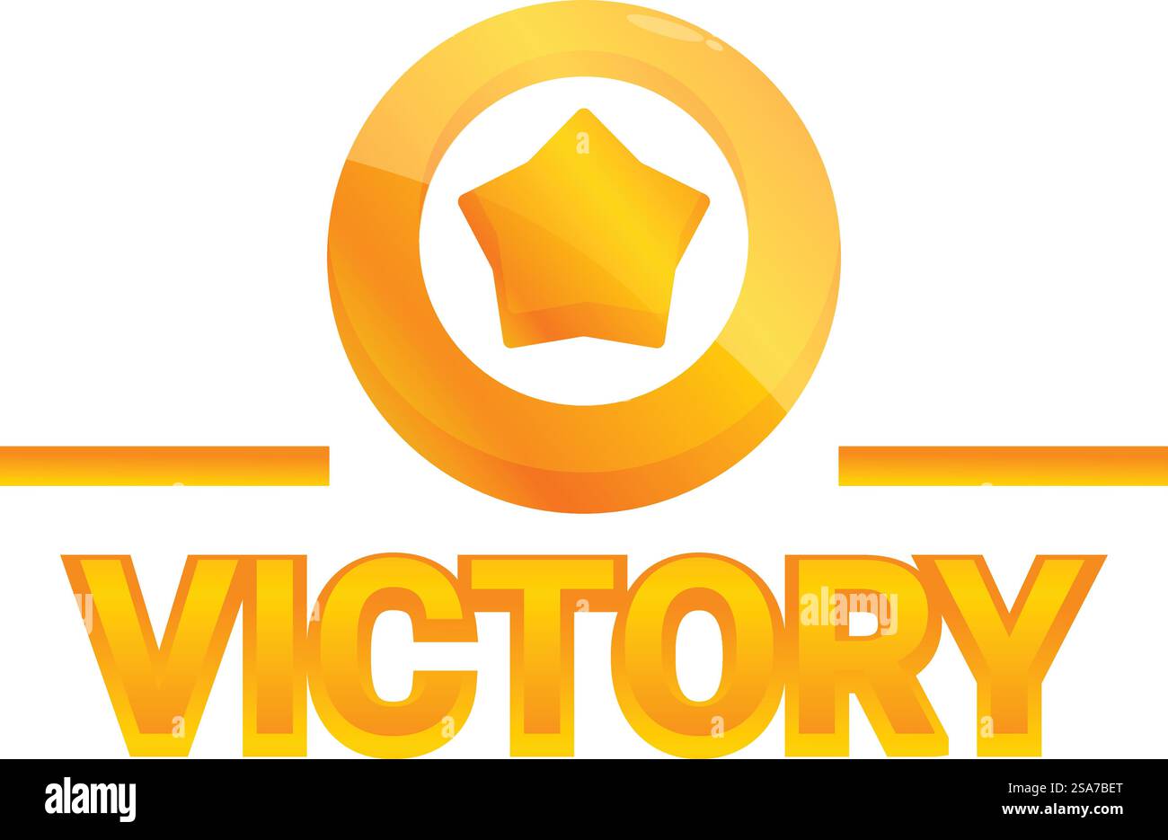 Golden victory symbol with a star representing achievement and triumph ...