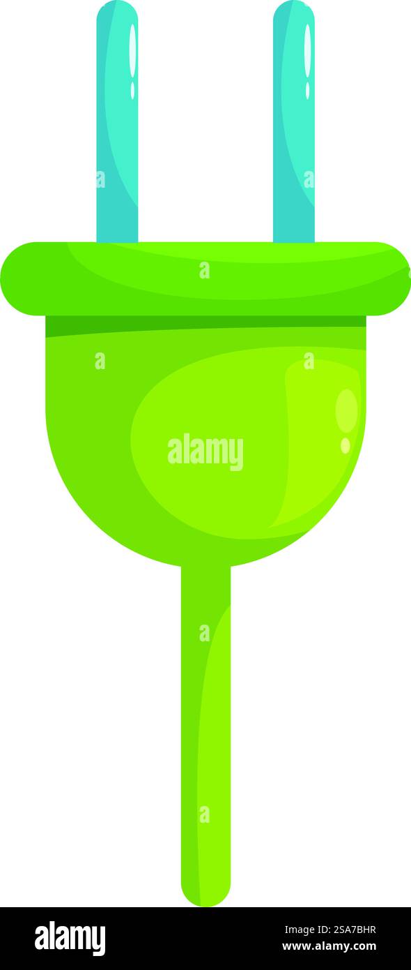 Green electric plug representing renewable energy sources and ...